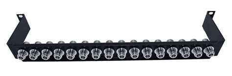N Type Patch Panel 1u 16 Port Black Recessed Loaded