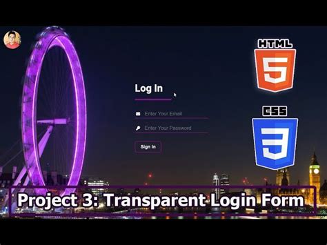 Free Video Transparent Login Form Using Html And Css Tutorial
