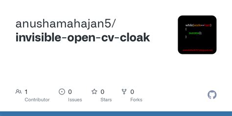 github anushamahajan5 invisible open cv cloak