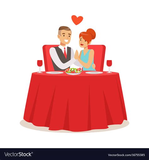 Happy Elegant Couple Enjoying Romantic Dinner Date