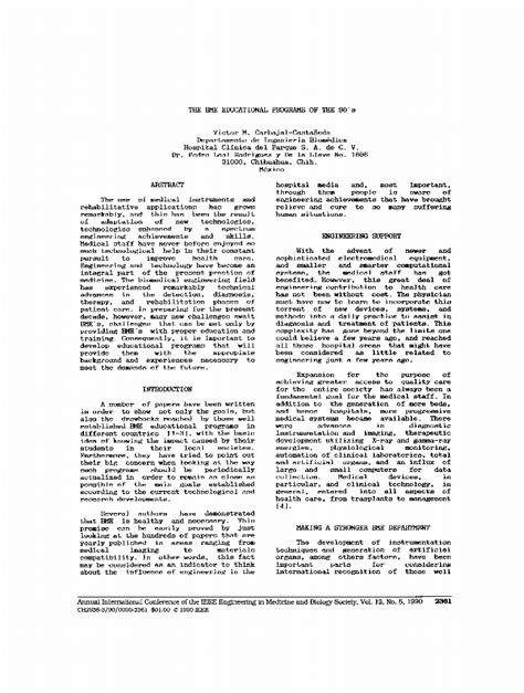 The Bme Educational Programs Of The 90s Ieee Conference Publication