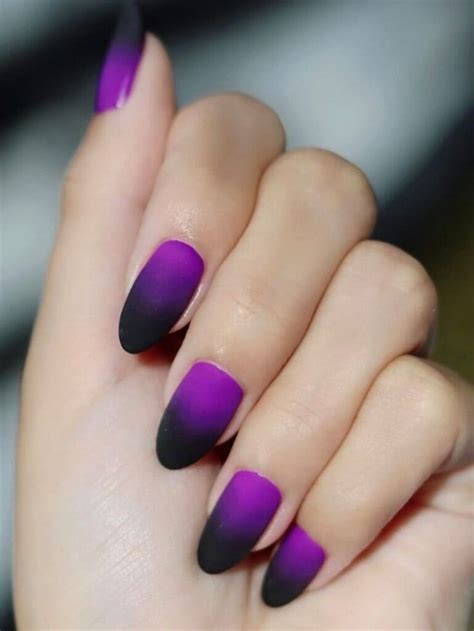 Purple And Black Ombre Nails Purple Ombre Nails Pink Ombre Nails