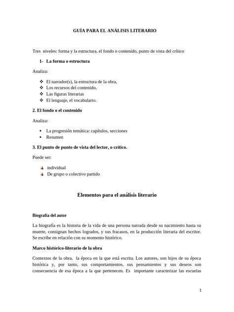 Guía Para El Análisis Literario Pdf