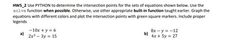 Solved HW Use PYTHON To Determine The Intersection Points Chegg