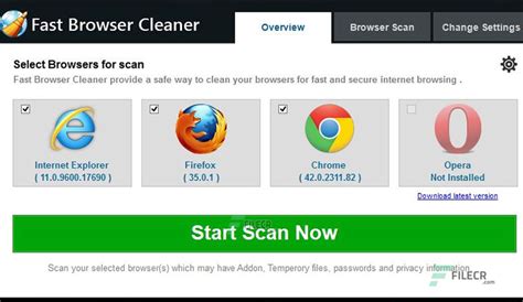 Fast Browser Cleaner Free Download FileCR