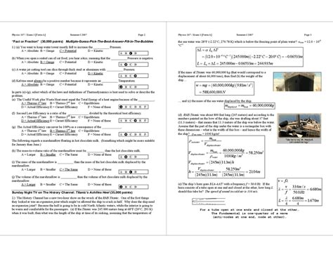 Elementary Physics Exam 3 With Solutions Phys 1070 Docsity