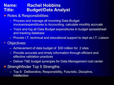 Budget Analyst Summary Duties Pptx