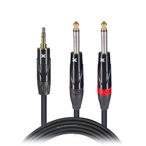 5 Ft Unbalanced 35mm Mini Trs To Dual Ts M High Performance Audio Y Cable Gtr Direct