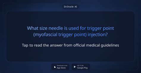 What Size Needle Is Used For Trigger Point Myofascial Trigger Point Injection