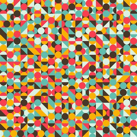 Premium Vector Seamless Pattern With Circles And Triangles