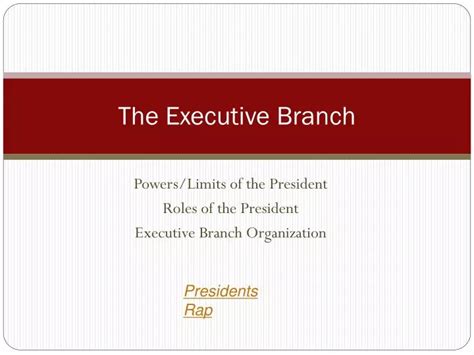 Ppt The Executive Branch Powerpoint Presentation Free Download Id
