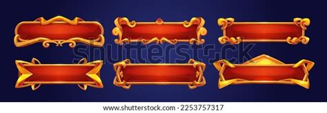 Medieval Buttons Ui Game Menu Elements Stock Vector Royalty Free 2253757317 Shutterstock