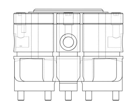 Abstract Industry Object Concept Vector Detail Industrial Outline Connect Element Vector Detail