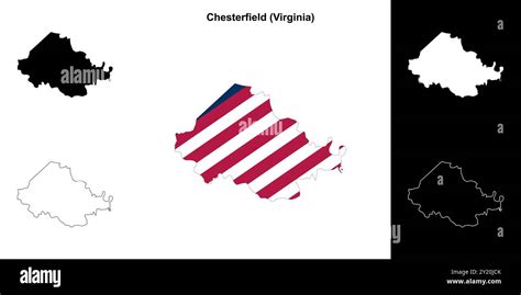 Chesterfield County Virginia Outline Map Set Stock Vector Image And Art