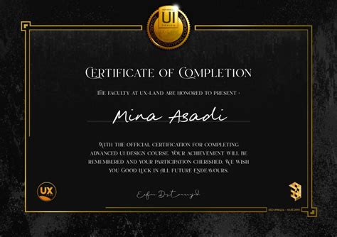 Mina Asadi On Linkedin Ui Unity Advancedui Certificateofachievement Gratitude