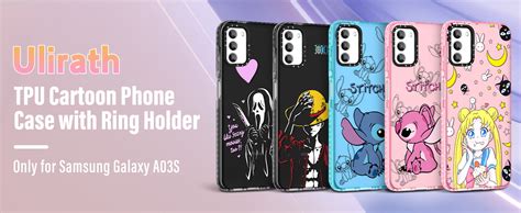 Ulirath 2in 1 For Samsung Galaxy A03s Phone Case Cute Anime Character Cartoon