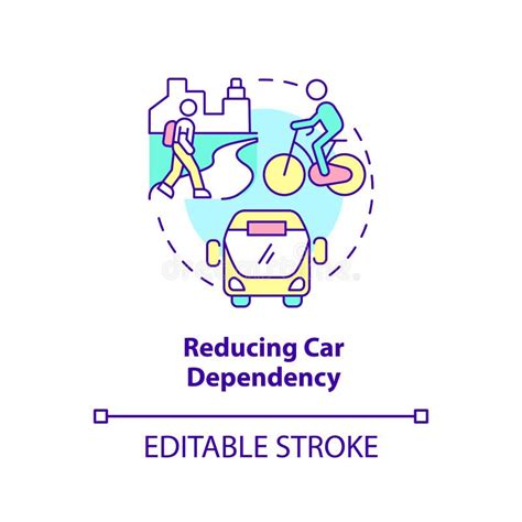 2d Reduce Dependency Blue Line Icon Concept Stock Vector Illustration
