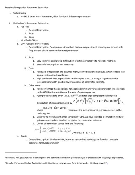 Fractional Integration Parameter Estimation