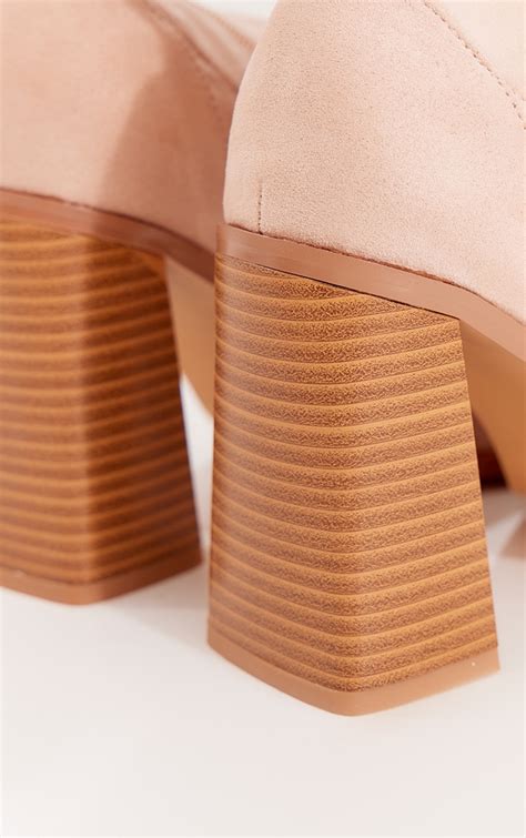 Sand Wide Fit Block Heeled Sock Ankle Boots Footwear Prettylittlething