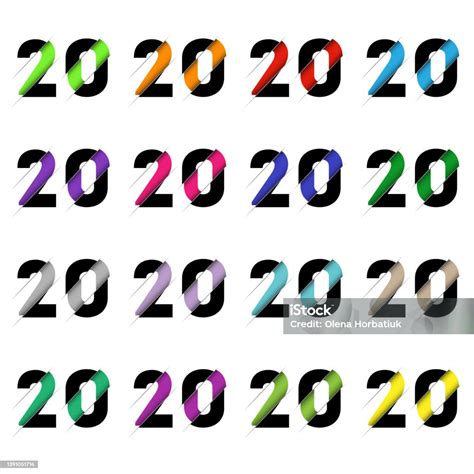 종이 컷 번호 스물 20 흰색 배경에 고립 된 사실적인 3d 멀티 레이어 종이 절단 효과 알파벳 문자 글꼴의 그림입니다 생일 또는 결혼식 인사말 디자인을위한 장식 요소 20