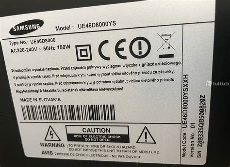 TV Samsung UE46D8000, 46" LED, 3D, FullHD, 800Hz, Aluminium im Kanton ...