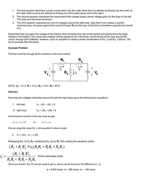 Kirchhoffs Current Law And Voltage Lawpdf