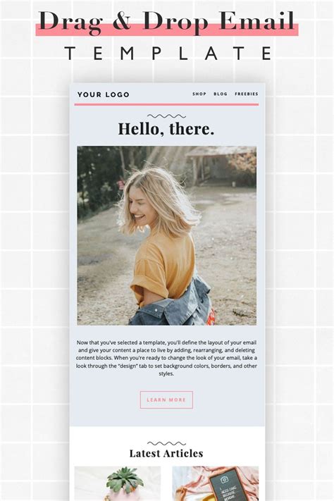 this editable email template uses mailchimp s drag and drop editor to