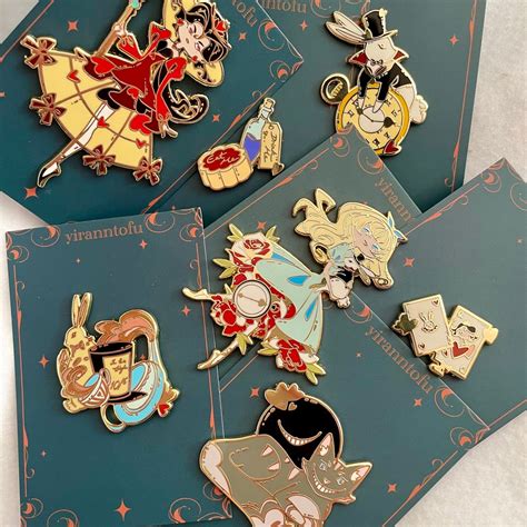 Alice In Wonderland Original Enamel Pin Collection Etsy