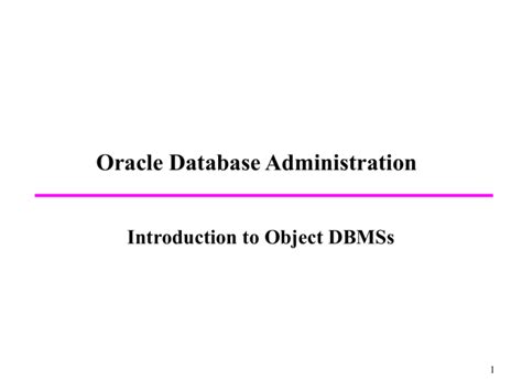 Object Dbms