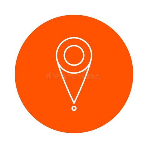 Vector Monochrome Round Icon Of The Location Indicator On The Map Flat Style Stock Illustration