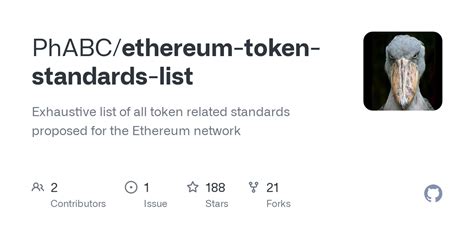 Github Phabc Ethereum Token Standards List Exhaustive List Of All