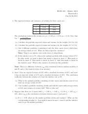 IEOR 221 S2016 Homework 6 IEOR 221 Spring 2016 Homework 6 Due 03 08