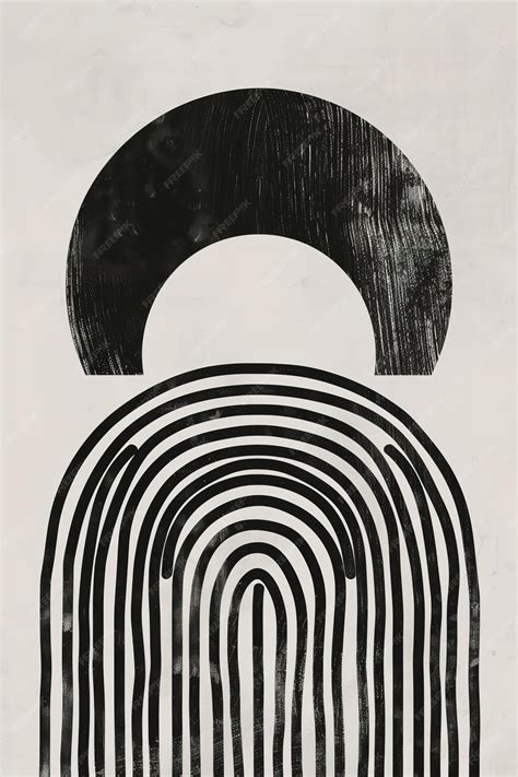 Premium Photo Abstract Fingerprint Illustration With Bold Black And White Lines On A Textured