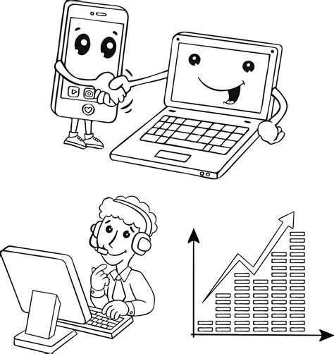 Set Of Icons Computer Telephone Communication Hand Drawn Icon 12984841 Vector Art At Vecteezy