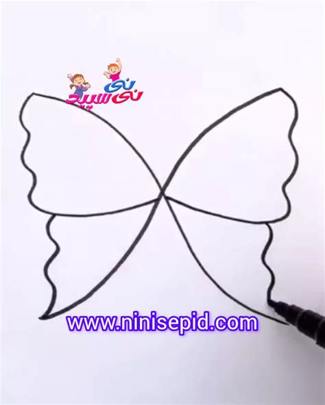 نقاشی پروانه ساده جعبه