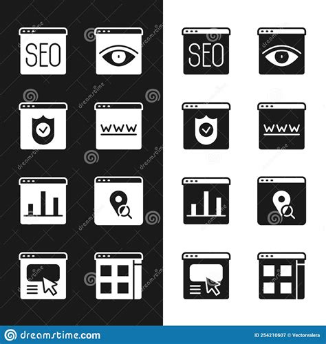 Set Browser Window With Shield Seo Optimisation Incognito Graphique