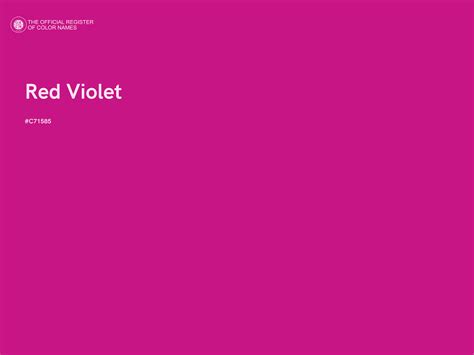 Red Violet Color C71585 The Official Register Of Color Names