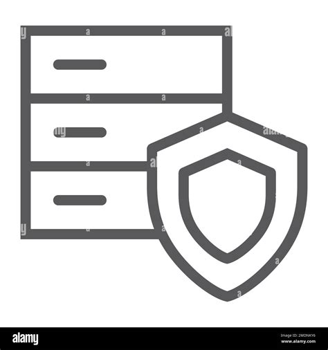 Data Protection Line Icon Safety And Storage Security Sign Vector