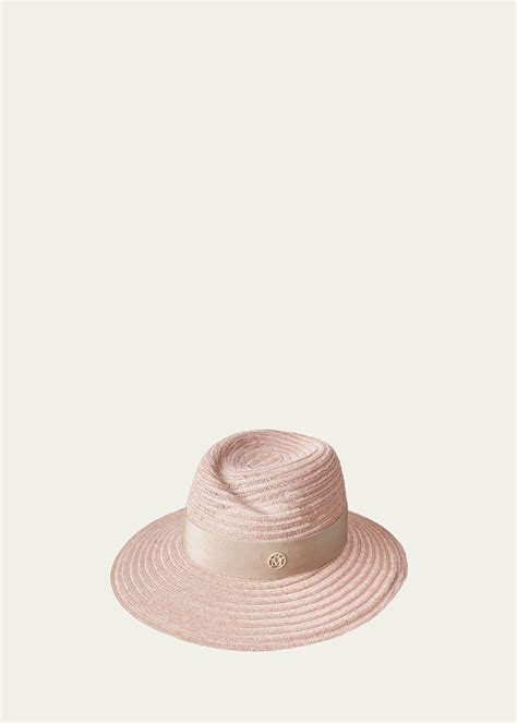 Maison Michel Virginie Straw Fedora Hat Bergdorf Goodman
