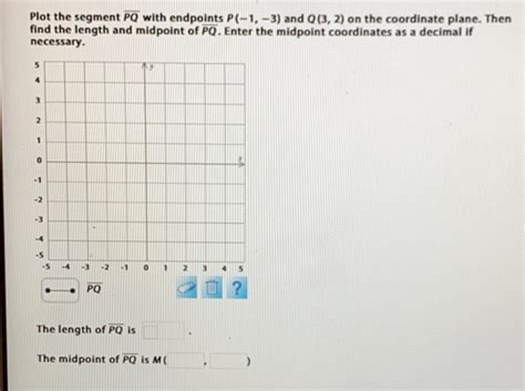 Solved Plot The Segment Overline Pq With Endpoints P 1 3 And Q32