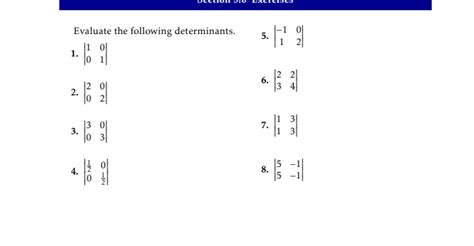 answered evaluate the following determinants 5 bartleby