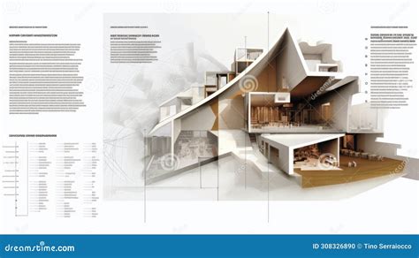 A 3d Model Of A House Cut In Half On A White Background Stock