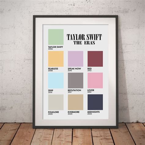 The Eras Color Palette Poster Taylor Swift Poster Sold By Daisy