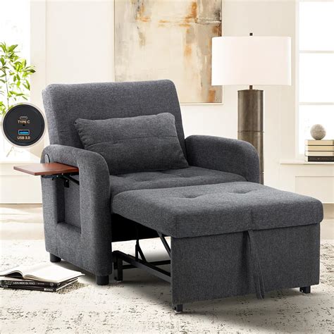 Colamy Convertible Sleeper Chair Fabric Futon Sofa Bed
