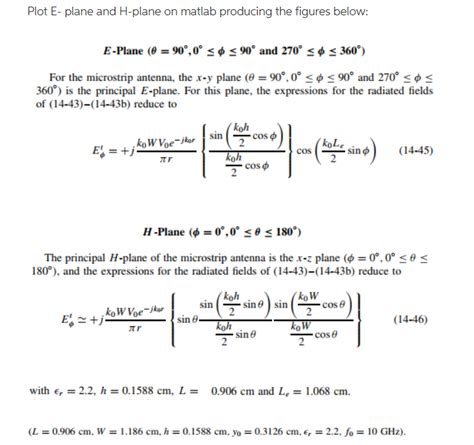 Plot E Plane And H Plane On Matlab Reproducing The Chegg