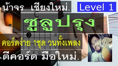 สอนกีต้าร์ ซูลูปรุง Level 1 คอร์ดง่าย 1ชุด วนทั้งเพลง ตีคอร์ด น้าจร