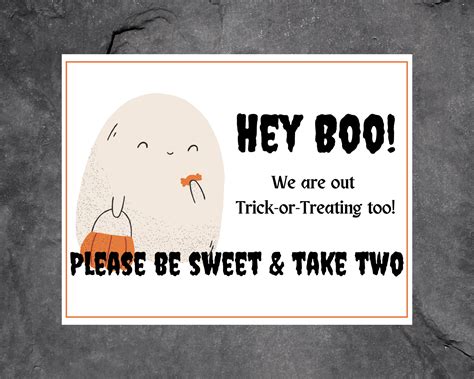 Halloween Candy Bowl Sign Printable Trick Or Treat Sign Trunk Or