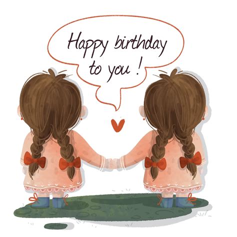 Twin Sisters Happy Birthday Card Boomf