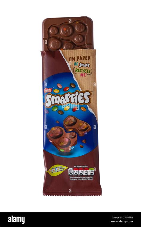 Bar Of Nestle Smarties Chocolate Bar Isolated On White Background Im