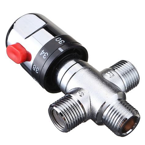 22mm Hot Cold Water Thermostatic Mixing Valve 3 Way Adjust Temperature